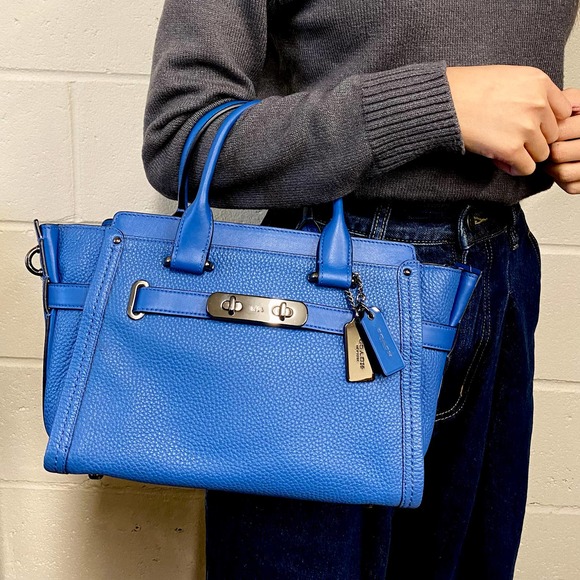 Coach | Bags | Coach 3486 Swagger 27 Leather Bag Lapis In Blue | Poshmark